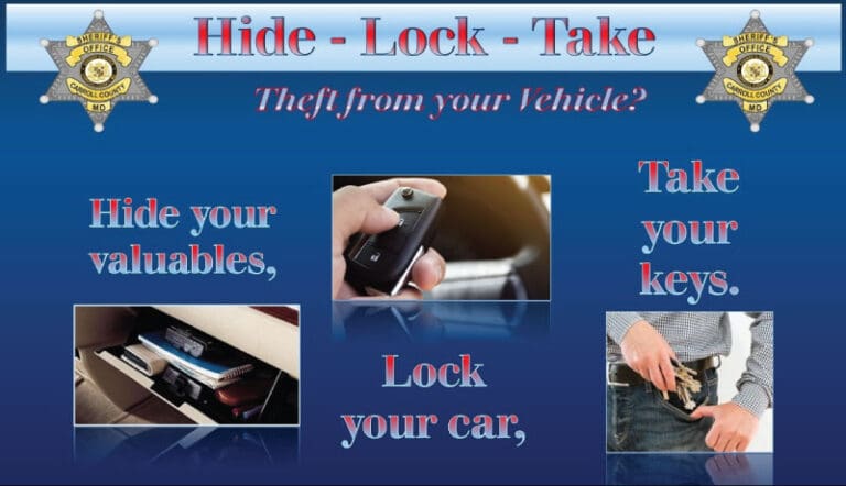 Theft from Vehicle Prevention - Carroll County Sheriff’s Office